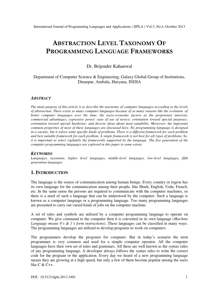 Solved International Journal of Programming Languages and | Chegg.com