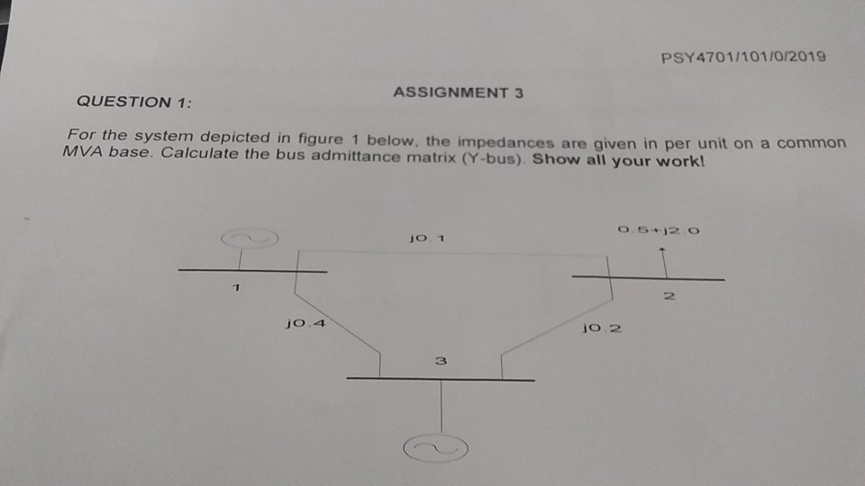 Solved Determine Y bus, is the load 0.5+2.0j also part of | Chegg.com Solved Determine Y bus, is the load 0.5+2.0j also part of | Chegg.com