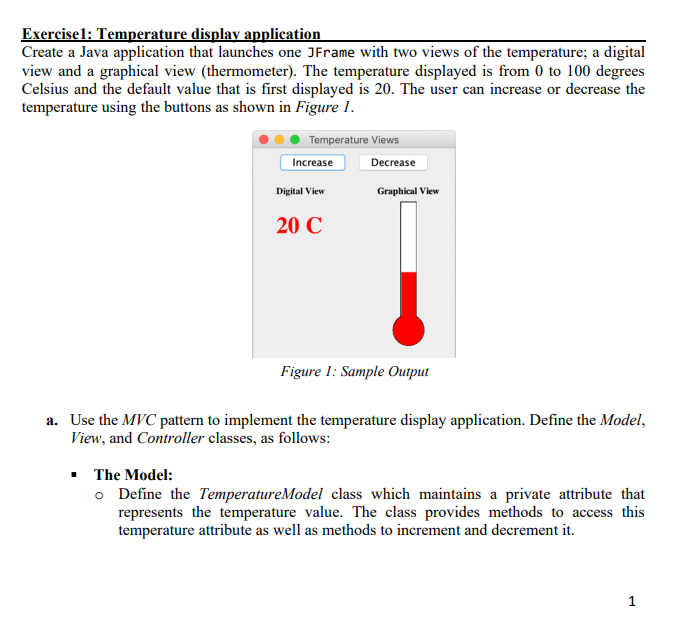 Exercisel: Temperature display application Create a | Chegg.com