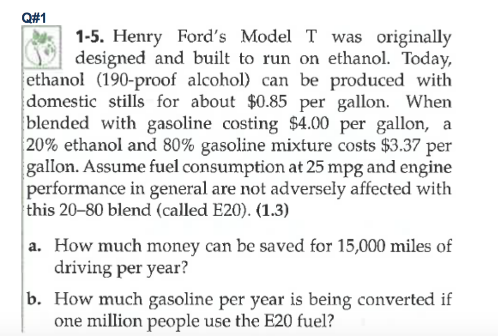 Solved Q#1 1-5. Henry Ford's Model T was originally designed | Chegg.com