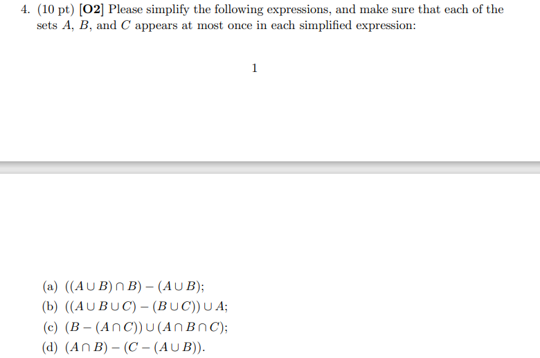 Solved 4. (10 pt) [O2] Please simplify the following | Chegg.com