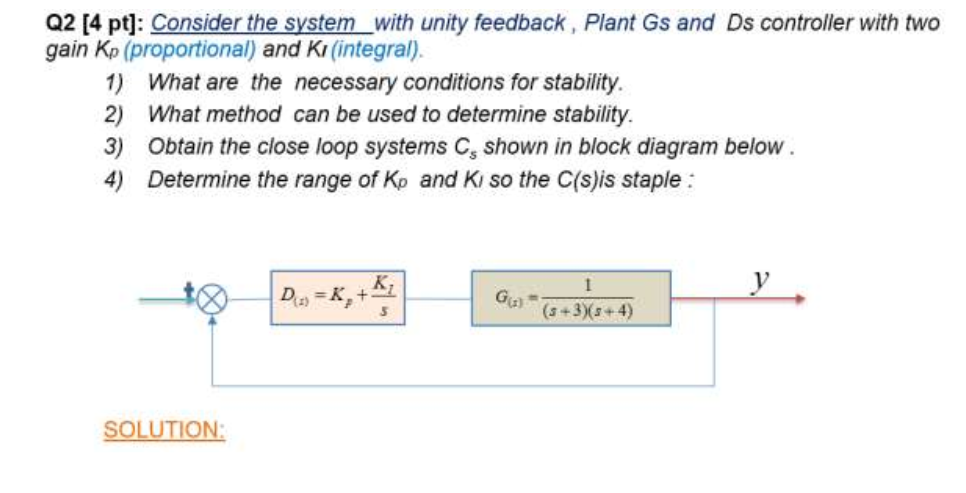 Solved Q2 [4 pt: Consider the system_ with unity feedback, | Chegg.com