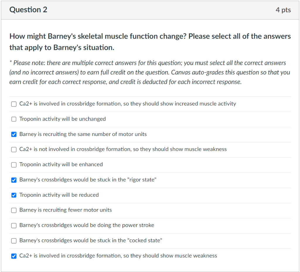 Solved How might Barney's skeletal muscle function change? | Chegg.com