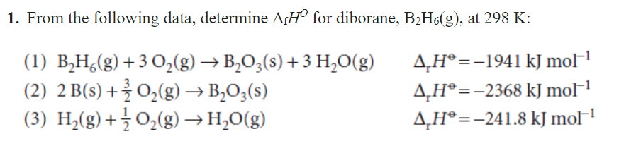 Solved From the following data, determine \\\\Delta | Chegg.com