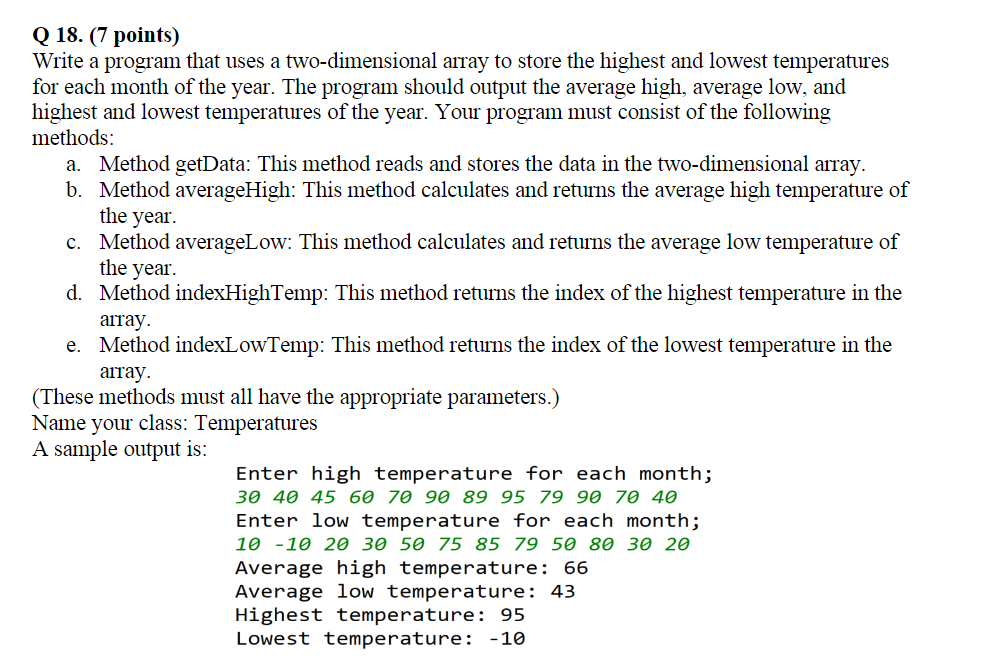 Solved Q 18. (7 points) Write a program that uses a | Chegg.com
