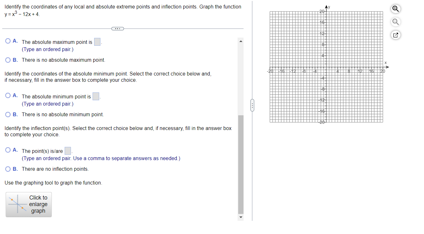 Solved Identify the coordinates of any local and absolute | Chegg.com
