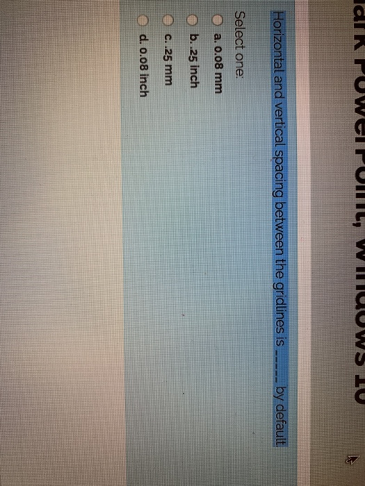 Solved Horizontal and vertical spacing between the gridlines | Chegg.com