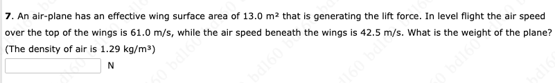 Solved An air-plane has an effective wing surface area of | Chegg.com