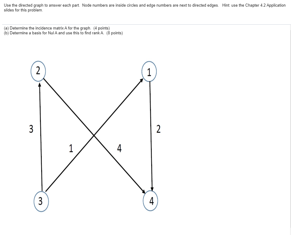Solved Use the directed graph to answer each part. Node | Chegg.com