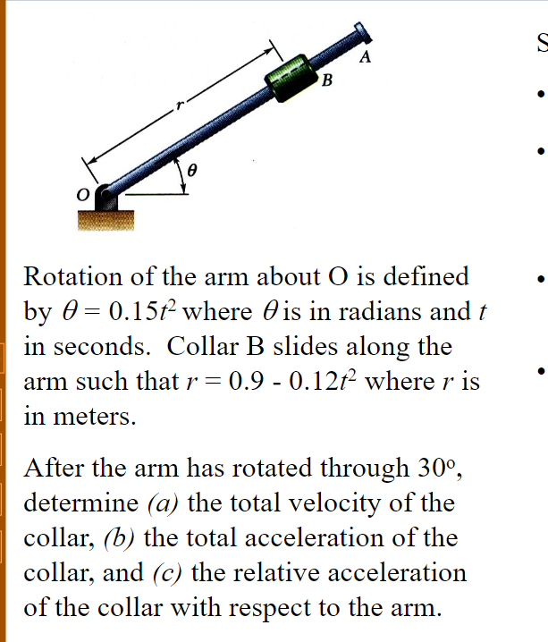 Solved Rotation of the arm about O is defined by θ= 0.15? | Chegg.com
