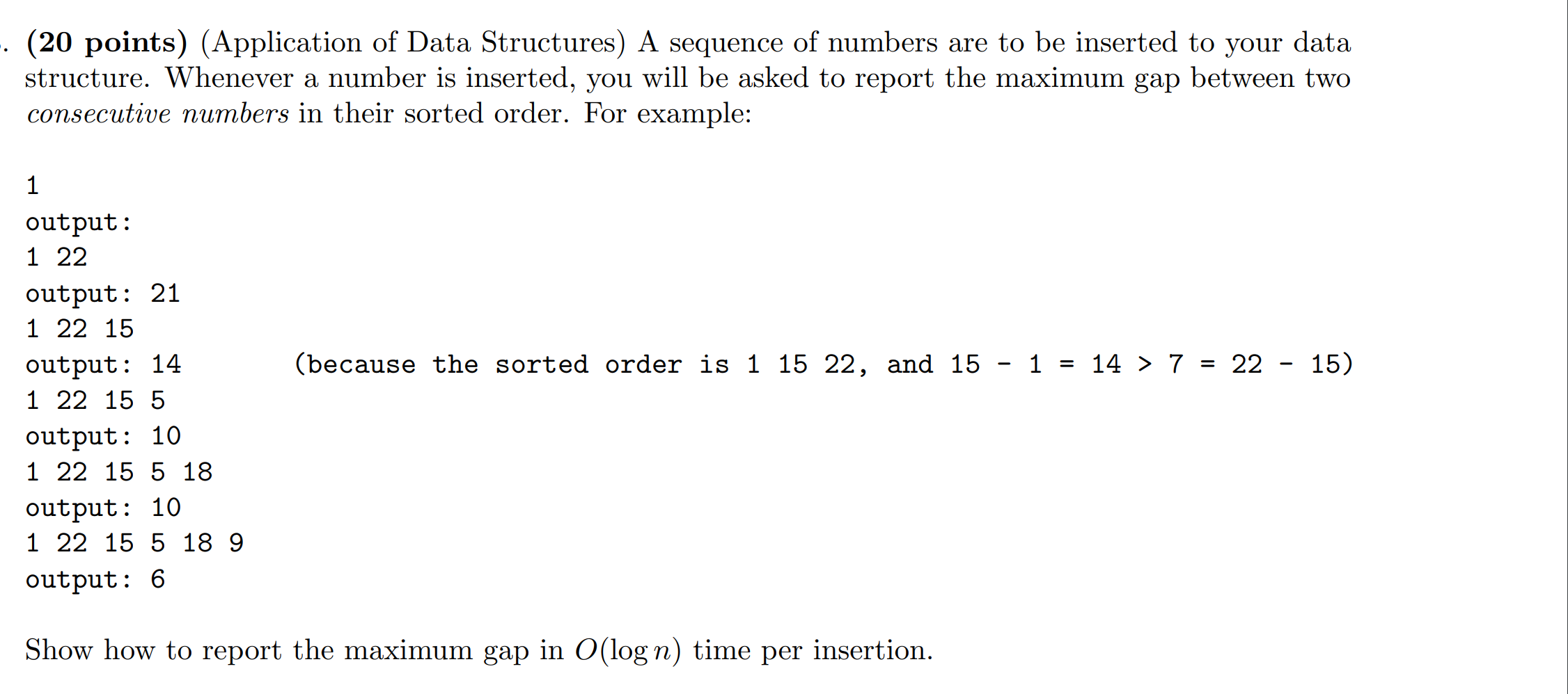 Solved (20 points) (Application of Data Structures) A | Chegg.com