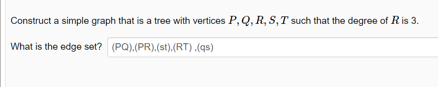 Solved Construct a simple graph that is a tree with vertices | Chegg.com