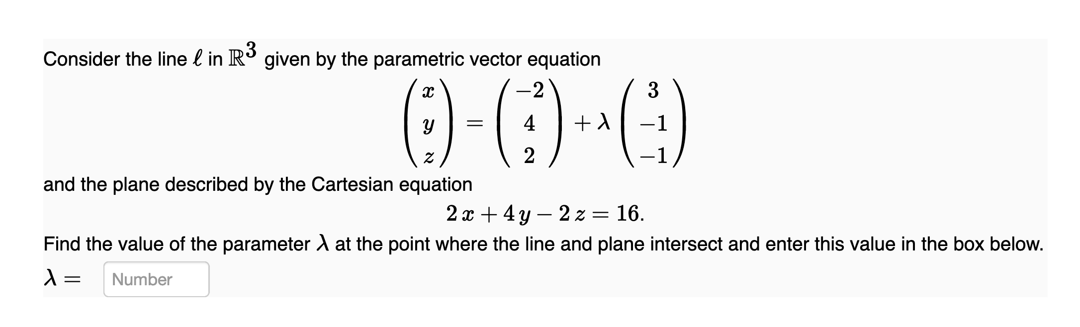 Solved Consider the line ℓ in R3 given by the parametric | Chegg.com