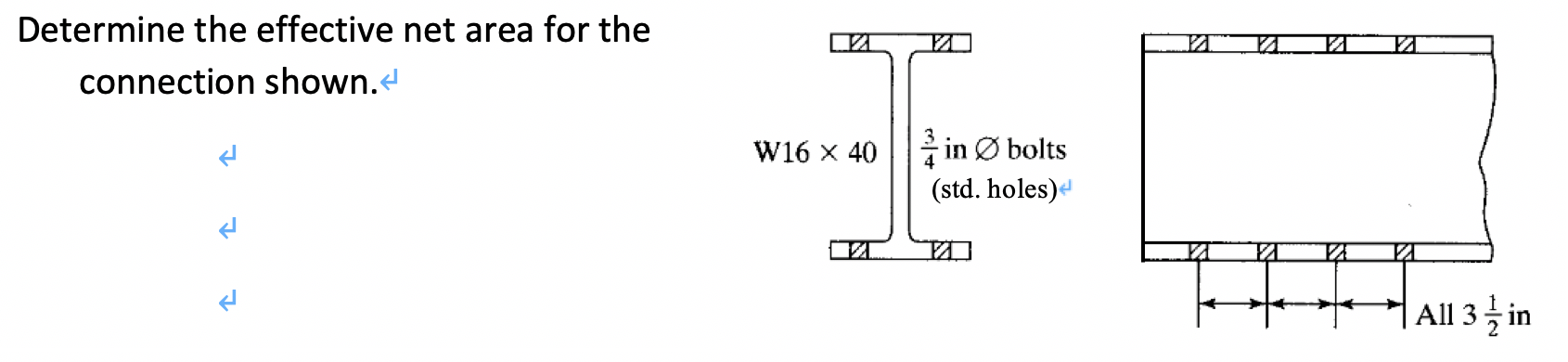 Solved 12 Determine the effective net area for the | Chegg.com