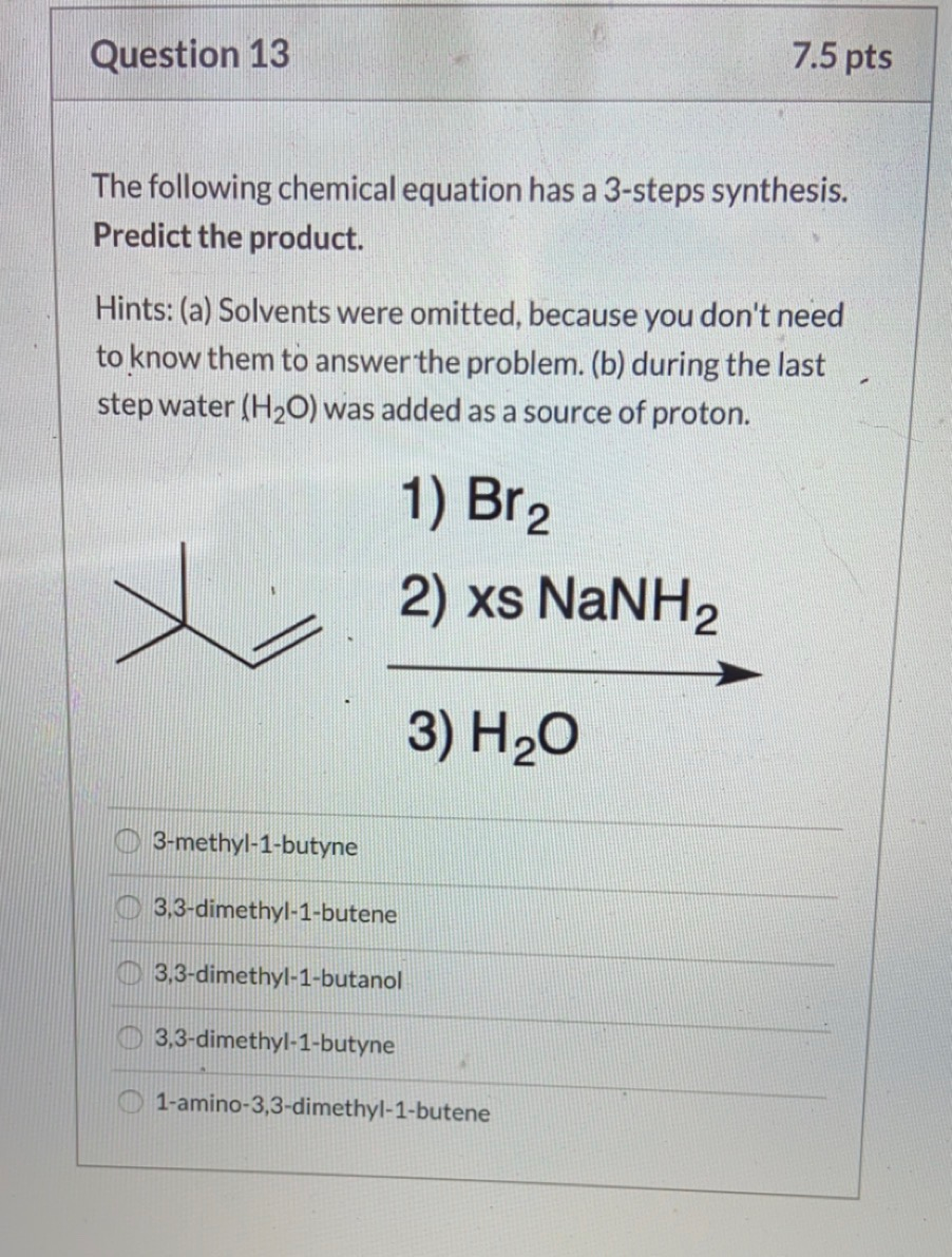 Solved The following chemical equation has a 3-steps | Chegg.com