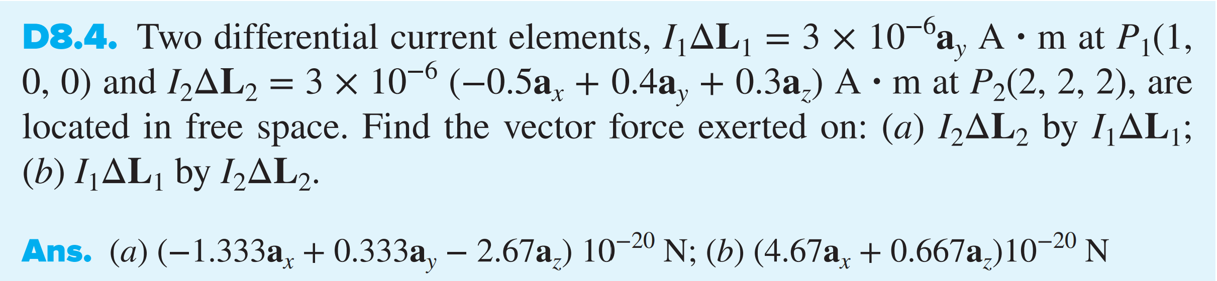 Solved D8.4. Two differential current elements, | Chegg.com