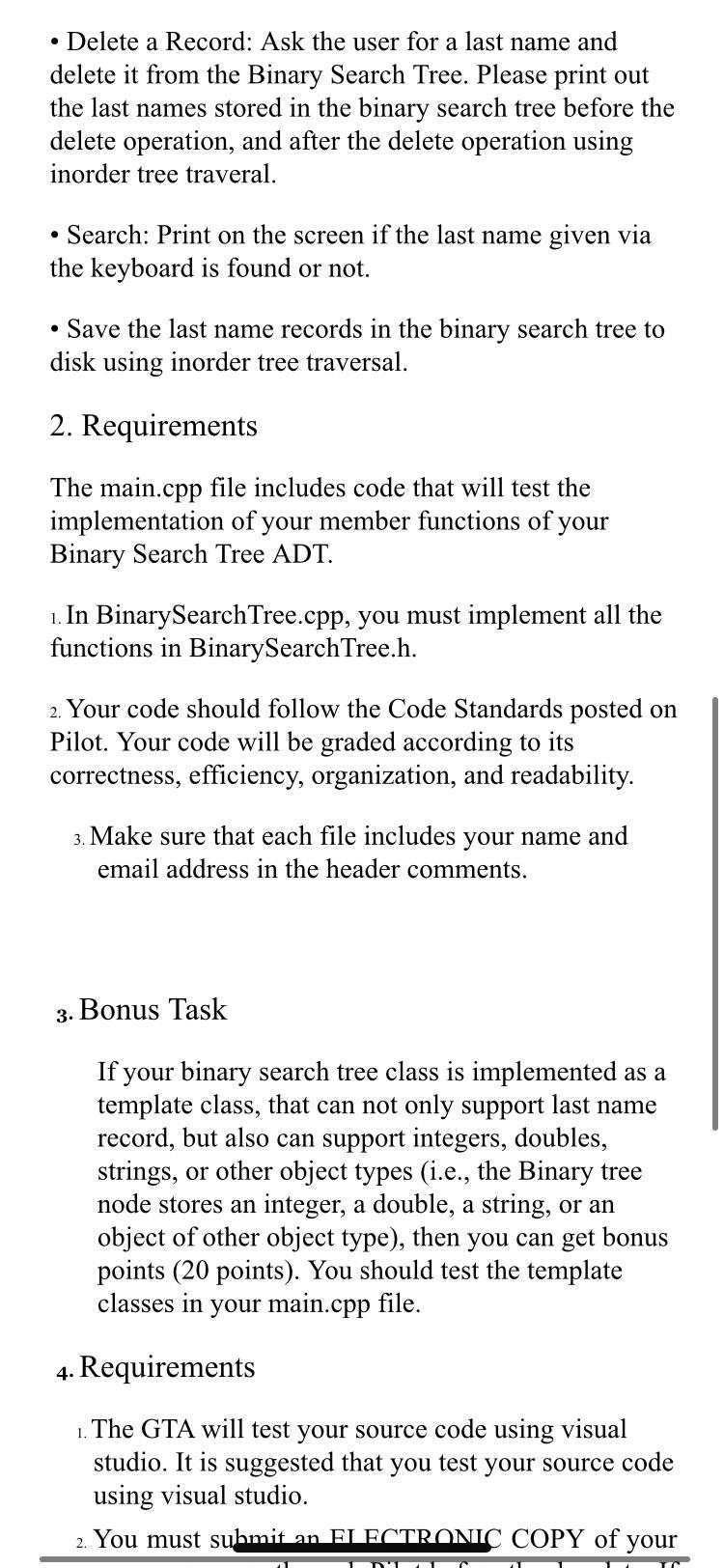 Programming Assignment #4 1. Project Description For | Chegg.com
