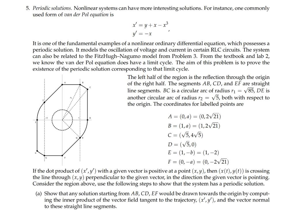 Solved 5. Periodic solutions. Nonlinear systems can have | Chegg.com