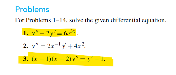 Solved For Problems 1-14, solve the given differential | Chegg.com