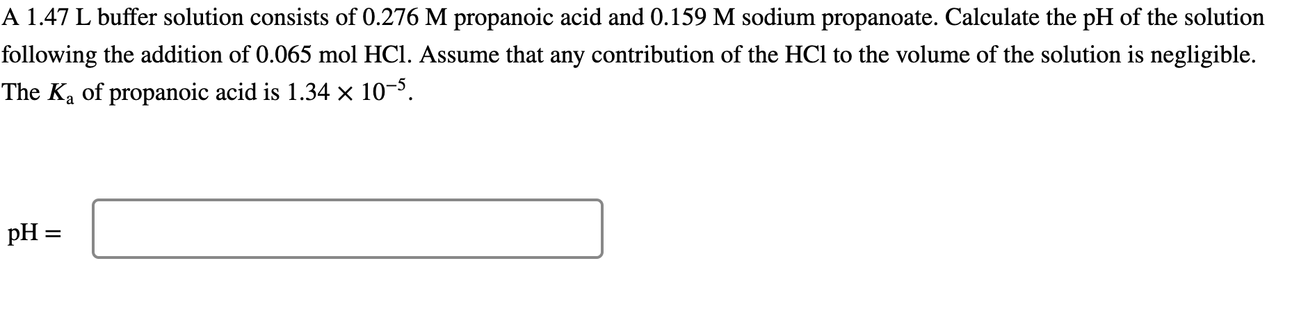 Solved A 1.47 L buffer solution consists of 0.276 M | Chegg.com