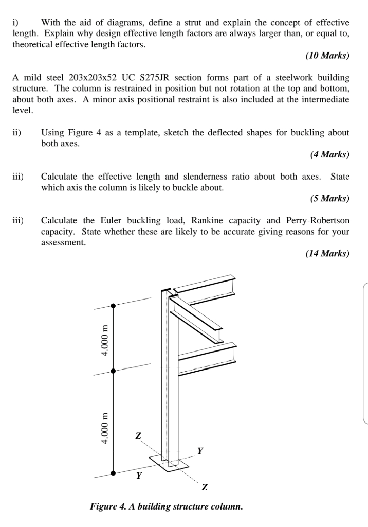 Solved 4. i) With the aid of diagrams, define a strut and | Chegg.com