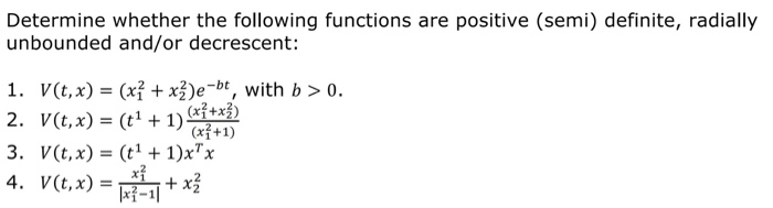 Solved Determine whether the following functions are | Chegg.com