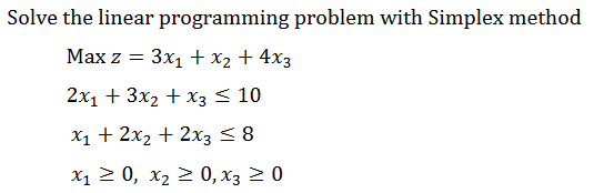 Solved Solve the linear programming problem with Simplex | Chegg.com