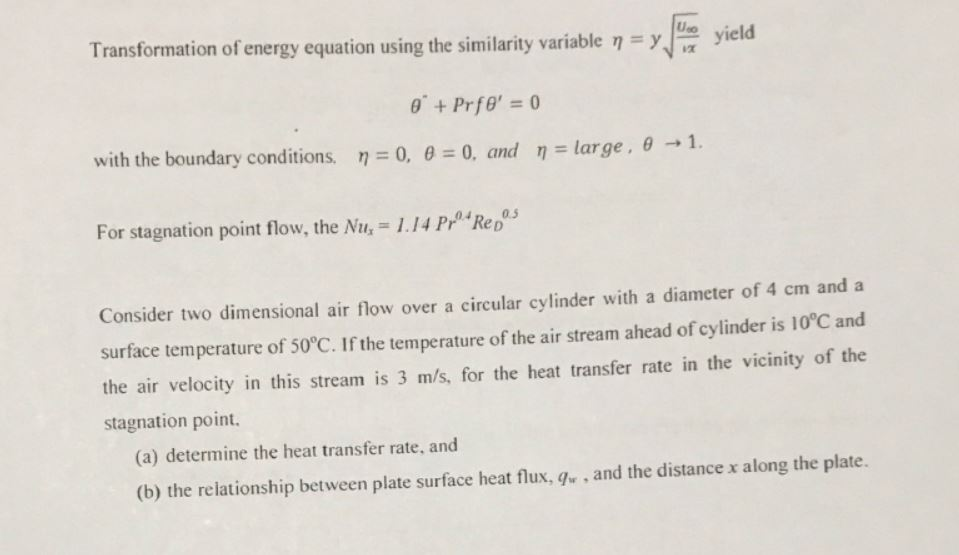 Solved Transformation of energy equation using the | Chegg.com