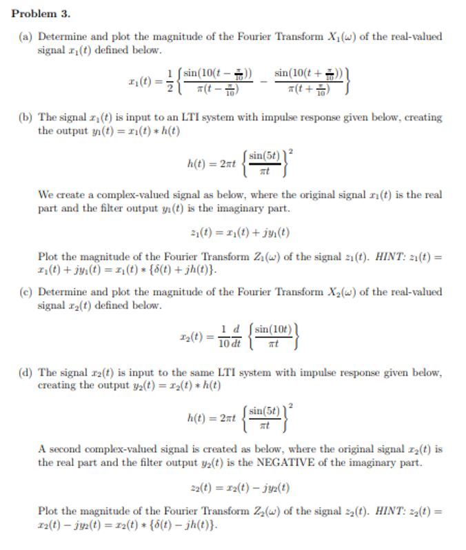 Solved Problem 3. (a) Determine and plot the magnitude of | Chegg.com