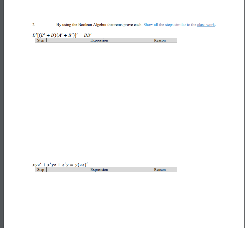 Solved 1. By using a truth table prove each: x(xˉ+y)=xy | Chegg.com