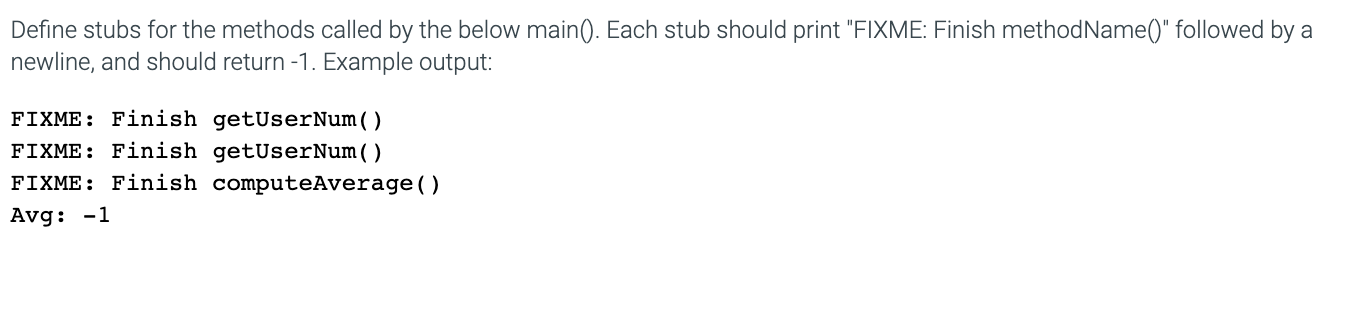 Solved Define stubs for the methods called by the below | Chegg.com