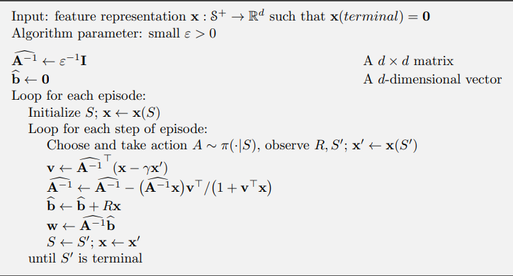 The provided pseudocode implements the LSTD algorithm | Chegg.com