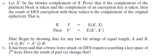 a. Let X' be the bitwise complement of X. Prove that | Chegg.com