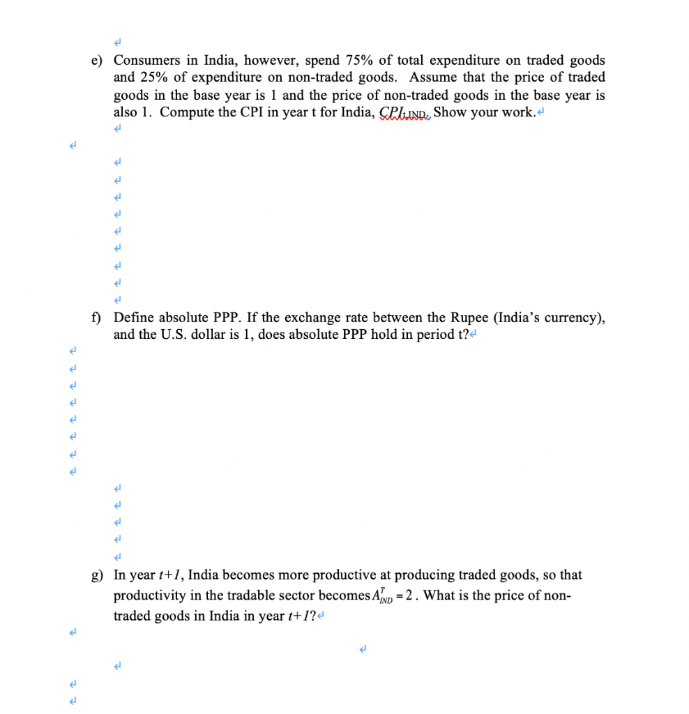 QUESTION 6. The Balassa-Samuelson Effect. 25 points. | Chegg.com