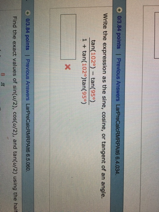Solved 0/3.84 polnts | Previous Answers LarPreCalcRMRPAIt6 | Chegg.com Solved 0/3.84 polnts | Previous Answers LarPreCalcRMRPAIt6 | Chegg.com