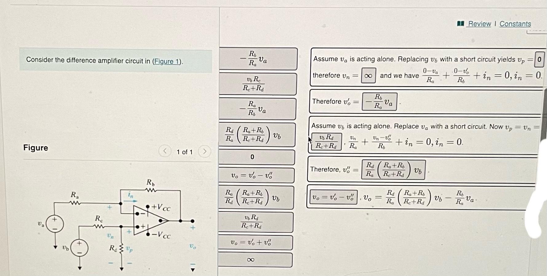 Solved Part A Consider the difference amplifier circuit in | Chegg.com
