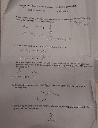 Solved 1. draw expanded and line form structures of the | Chegg.com