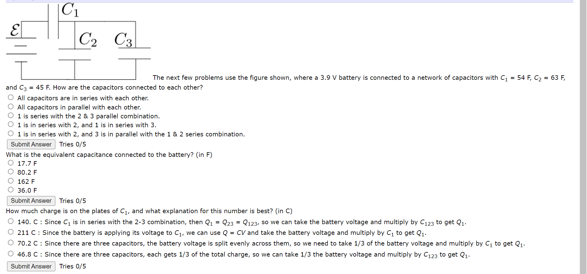 Solved C1 E C2 C3 and C3 The next few problems use the | Chegg.com