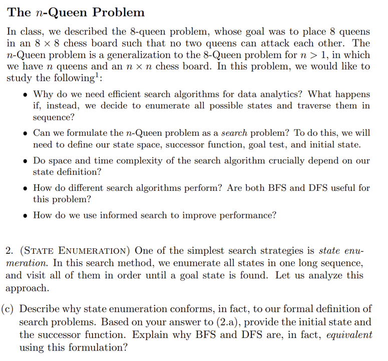 Solved The N Queen Problem In Class We Described The 8 