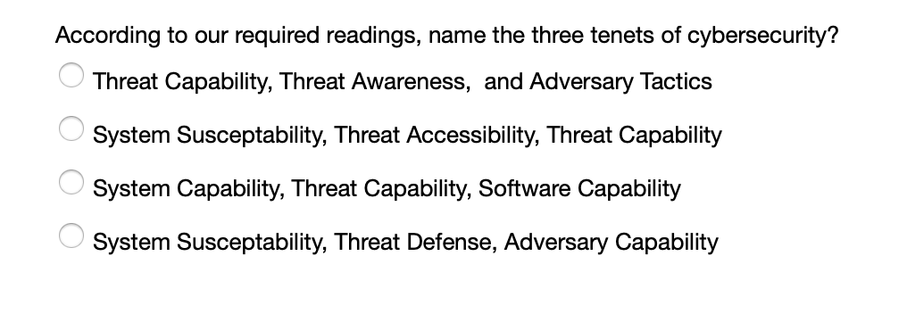 Solved According to our required readings, name the three | Chegg.com