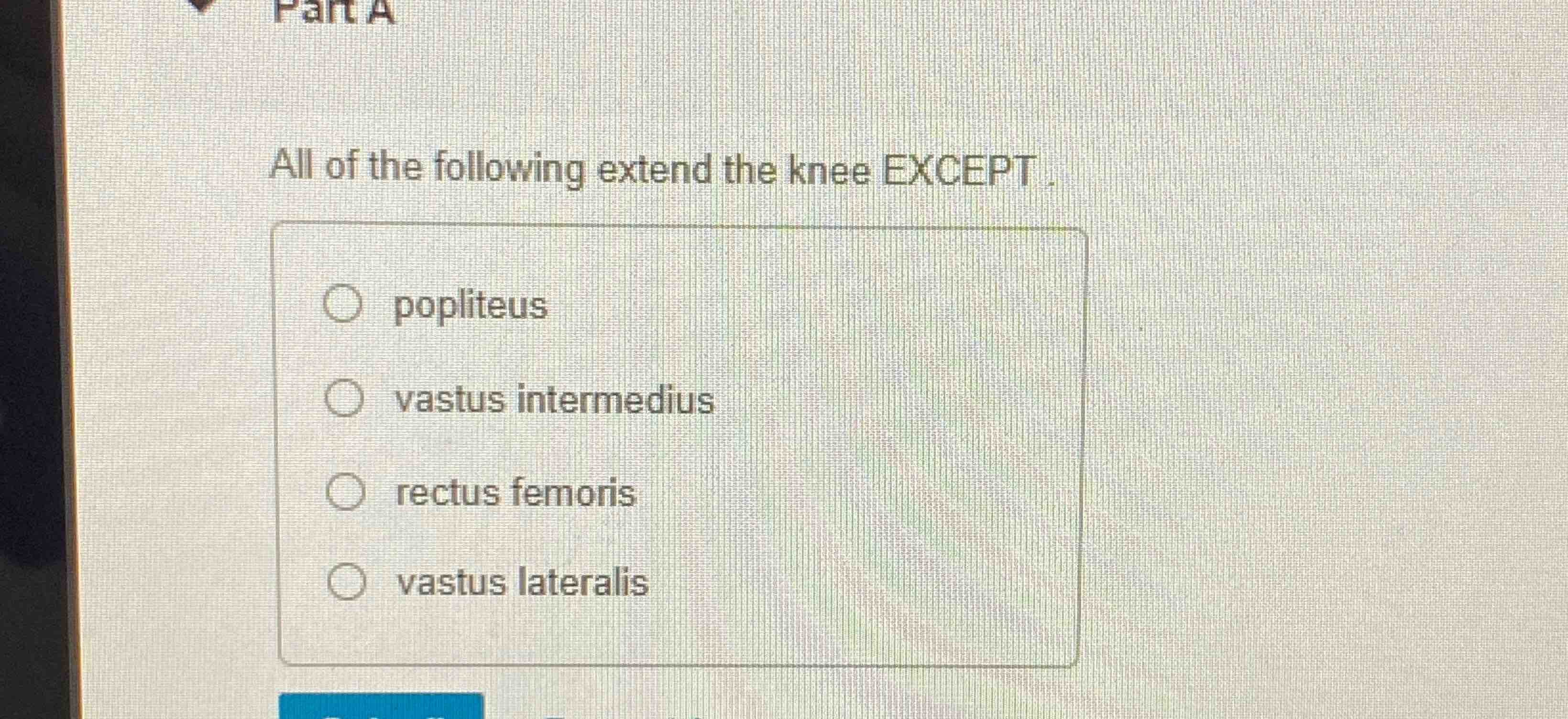 Solved All of the following extend the knee | Chegg.com