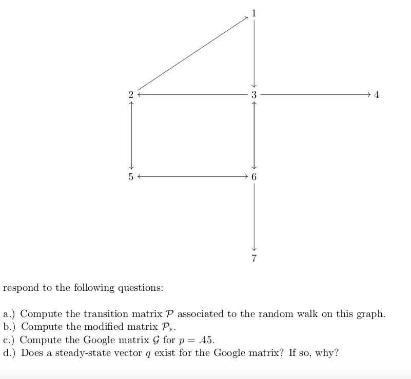 Solved a.) Compute the transition matrix P associated to | Chegg.com