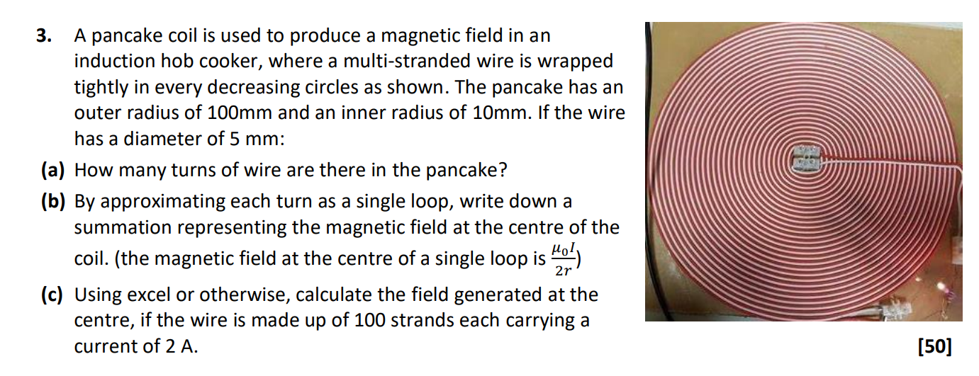 Solved A pancake coil is used to produce a magnetic field in | Chegg.com