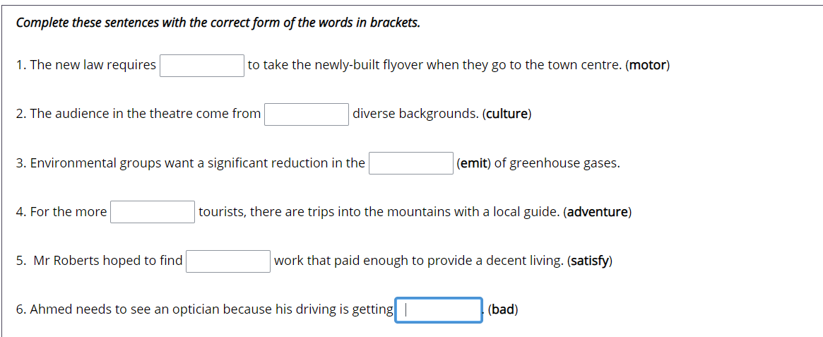 Solved Complete these sentences with the correct form of the | Chegg.com