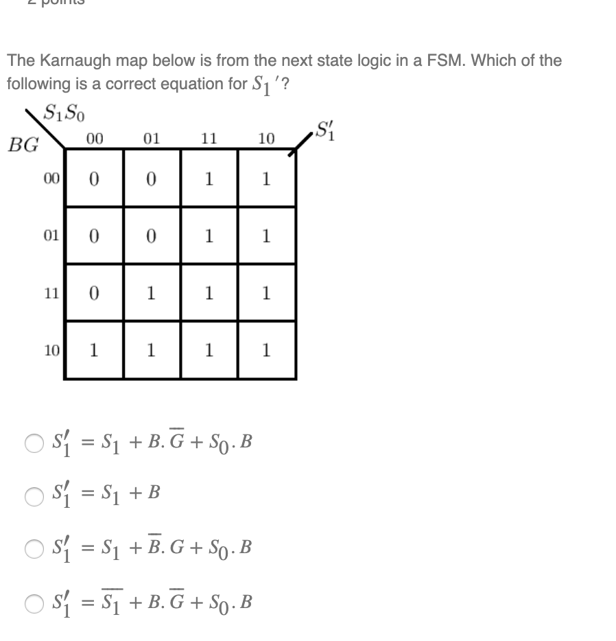 Solved 2 PILLS The Karnaugh map below is from the next state | Chegg.com