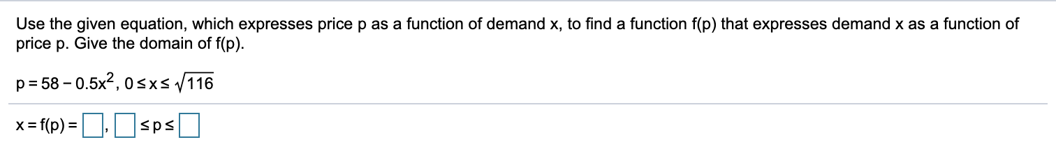 Solved Use the given equation, which expresses price p as a | Chegg.com