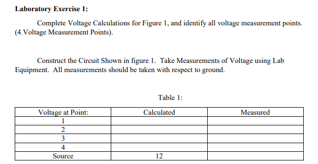Solved Laboratory Exercise 1: Complete Voltage | Chegg.com