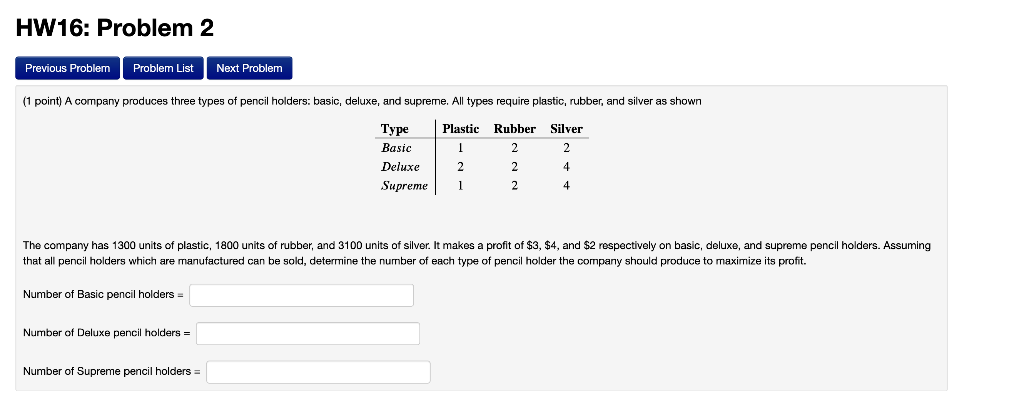 Solved HW16: Problem 2 Previous Problem Problem List Next | Chegg.com