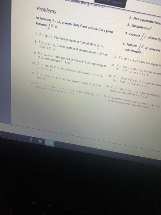 Solved 1. Find a potential funcu 2. Compute curl F Problems | Chegg.com