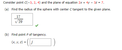 Solved Consider point C(−3,2,4) and the plane of equation | Chegg.com